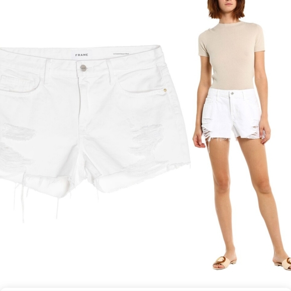Frame Denim | Shorts | Frame Le Grand Garcon Shortswhite 26 | Poshmark